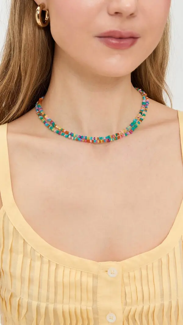 Jia Jia 14k Mini Pebble Opal Long Necklace