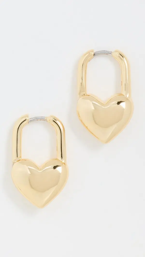 Gorjana Heart Padlock Huggie Earrings