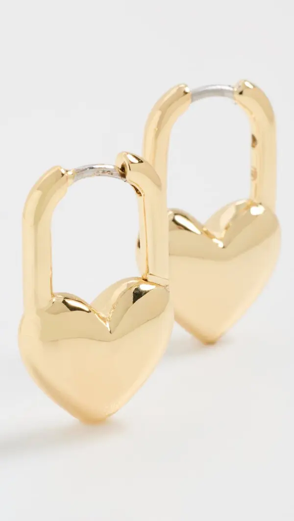 Gorjana Heart Padlock Huggie Earrings