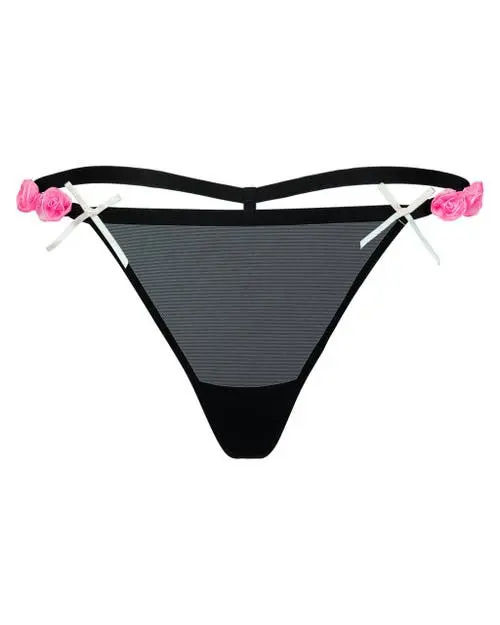 ADORE ME Rosamund G-string Panties - Floral Black