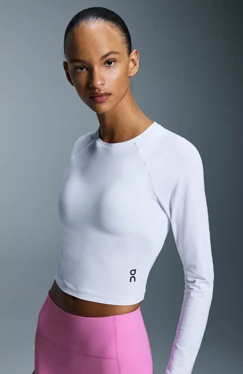 On Studio Long Sleeve Cropped Top - White