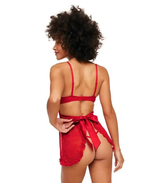 ADORE ME Etty Babydoll & G-string Set Lingerie - Dark Red