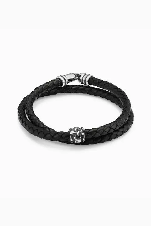 ORADINA Voyager Leather Bracelet - Silver