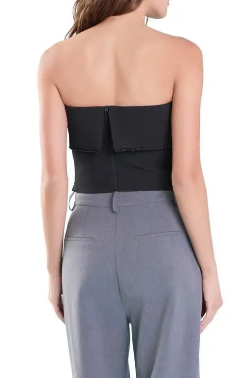Endless Rose Strapless Pearl Bead Trim Top