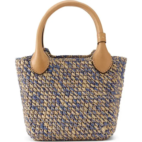 Helen Kaminski Mini Ampara Woven Tote Bag - Lapis Melange/beige