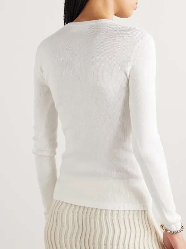 LISA YANG Vivian Cotton And Cashmere-blend T-shirt - Neutrals