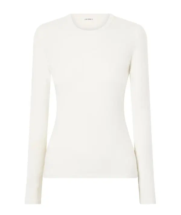 LISA YANG Vivian Cotton And Cashmere-blend T-shirt - Neutrals