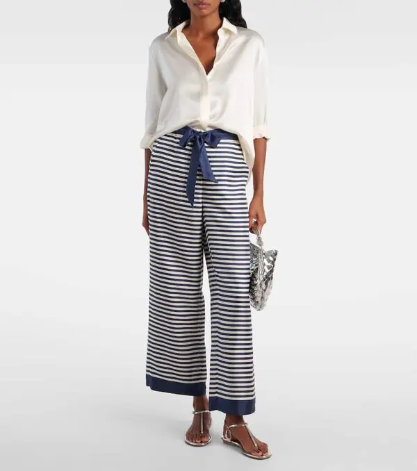 Max Mara Nine Striped Wide-leg Pants