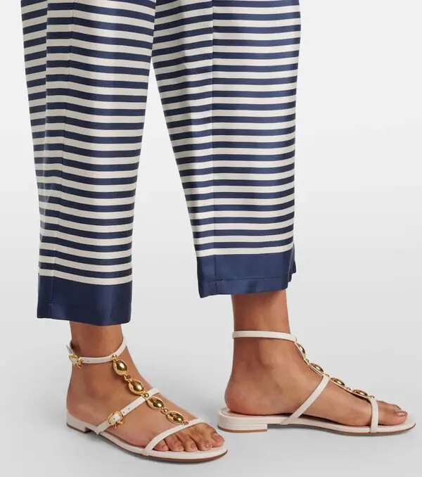 Max Mara Nine Striped Wide-leg Pants