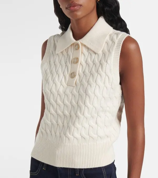 FRAME The Cable Polo Wool Vest