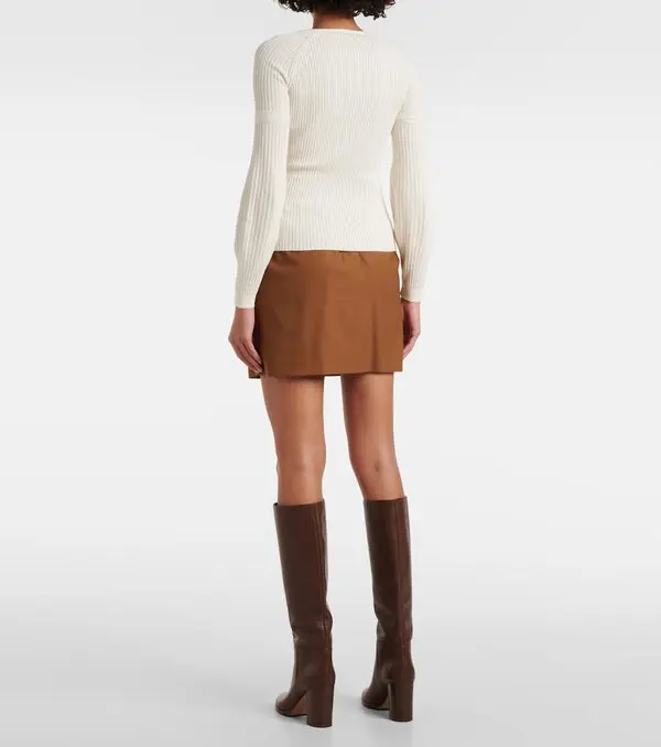 Max Mara Ribbed-knit Cotton Sweater - White