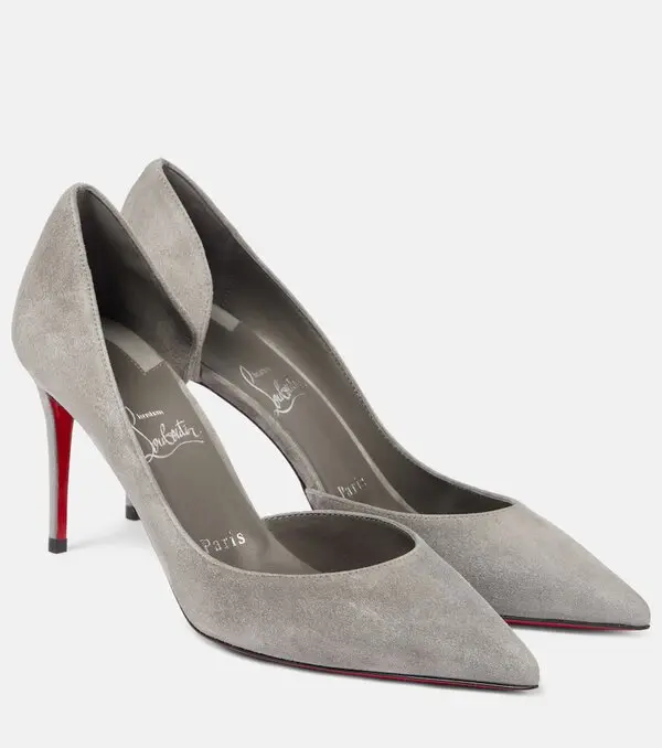 CHRISTIAN LOUBOUTIN Irizia 85 Suede Pumps - Grey