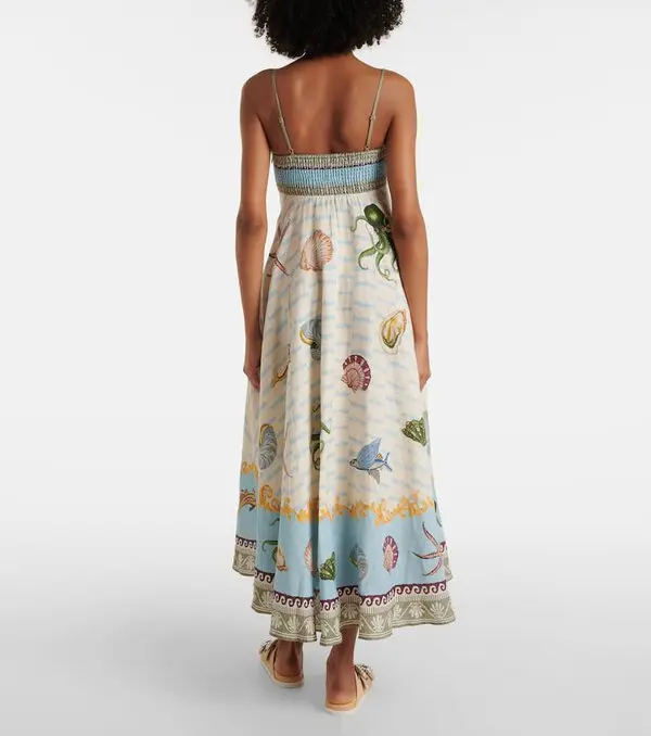 Alemais AlMais Bath House Linen Maxi Dress In Multicoloured - 20% Off |  Editorialist