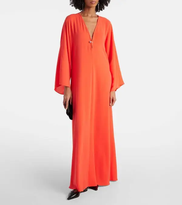 Max Mara Lillo Cady Maxi Dress Red 20% Off Editorialist