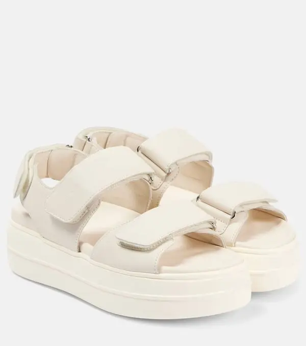 Hogan H680 Leather Sandals - White