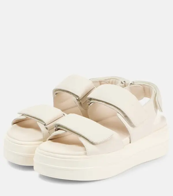 Hogan H680 Leather Sandals - White