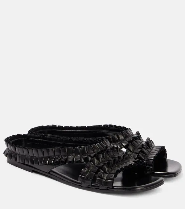 Dries Van Noten Ruffled Leather Sandals