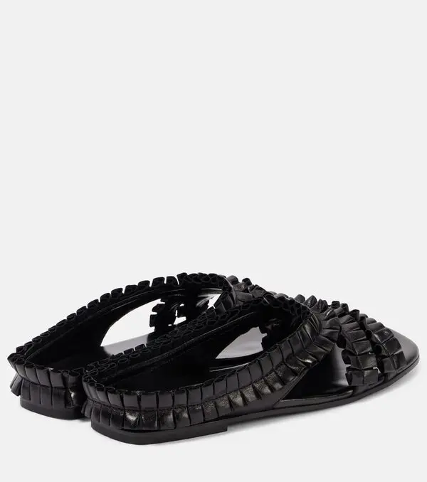Dries Van Noten Ruffled Leather Sandals
