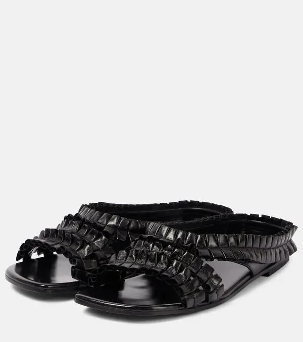 Dries Van Noten Ruffled Leather Sandals