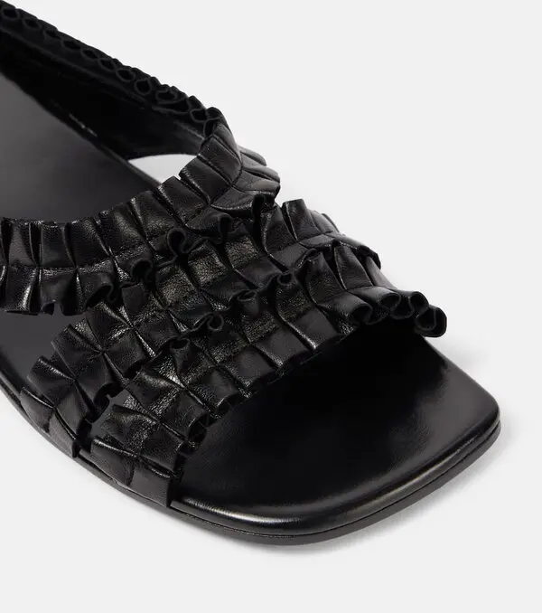 Dries Van Noten Ruffled Leather Sandals