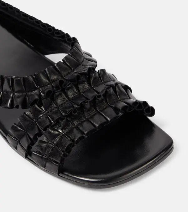 Dries Van Noten Ruffled Leather Sandals