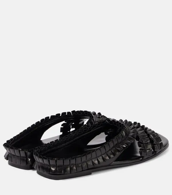 Dries Van Noten Ruffled Leather Sandals