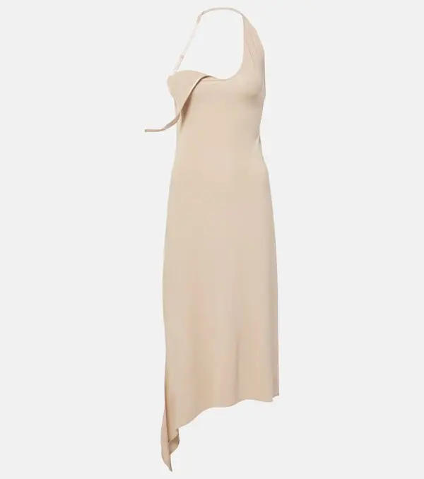 COURREGES Courrèges Undressed Asymmetrical Midi Dress - Beige