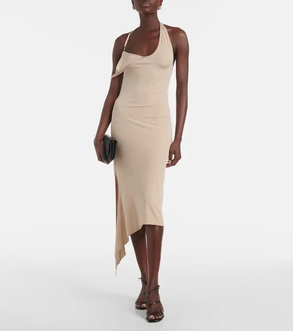 COURREGES Courrèges Undressed Asymmetrical Midi Dress - Beige