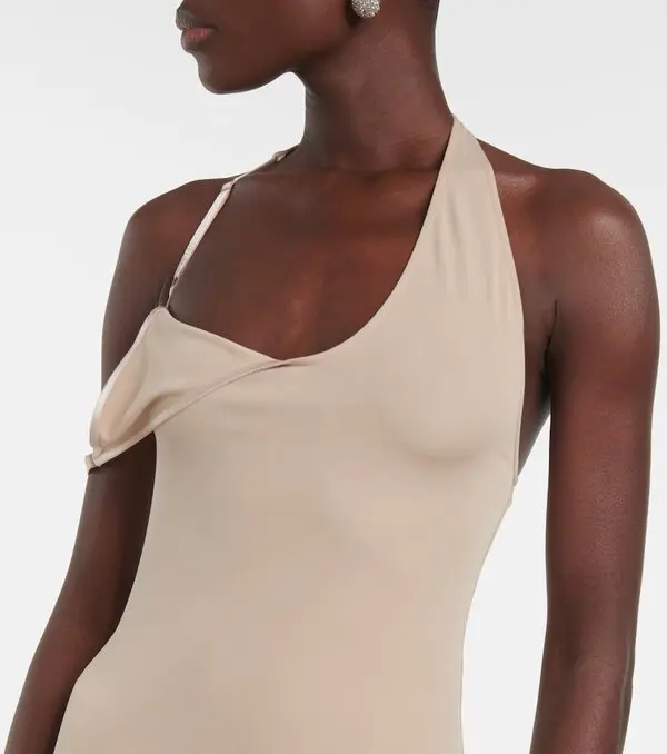 COURREGES Courrèges Undressed Asymmetrical Midi Dress - Beige