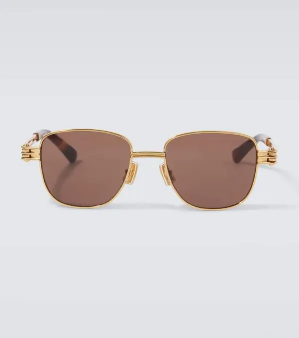 Bottega Veneta Rectangle Sunglasses - Gold