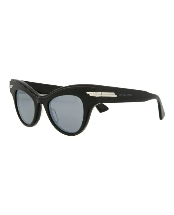 Bottega Veneta Cat Eye Sunglasses - Black/silver (bv1004s