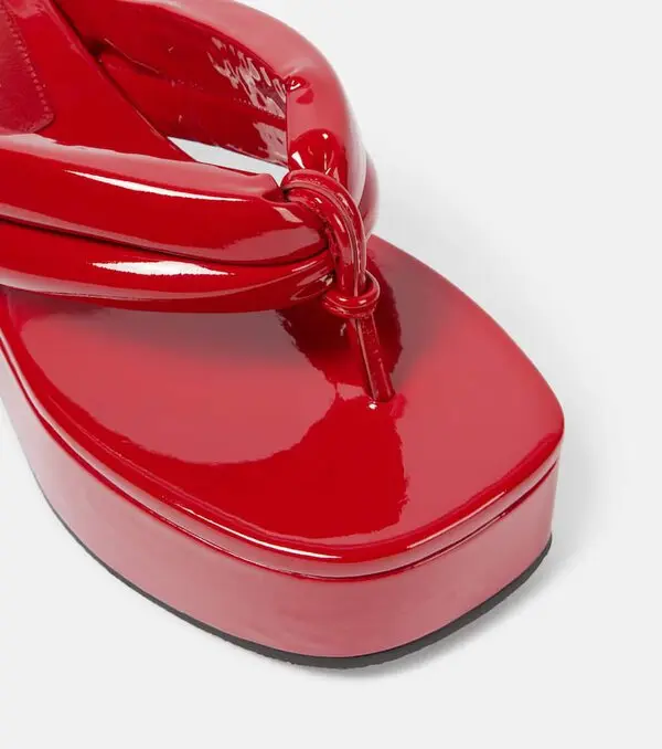 Dries Van Noten 60 Patent Leather Thong Sandals