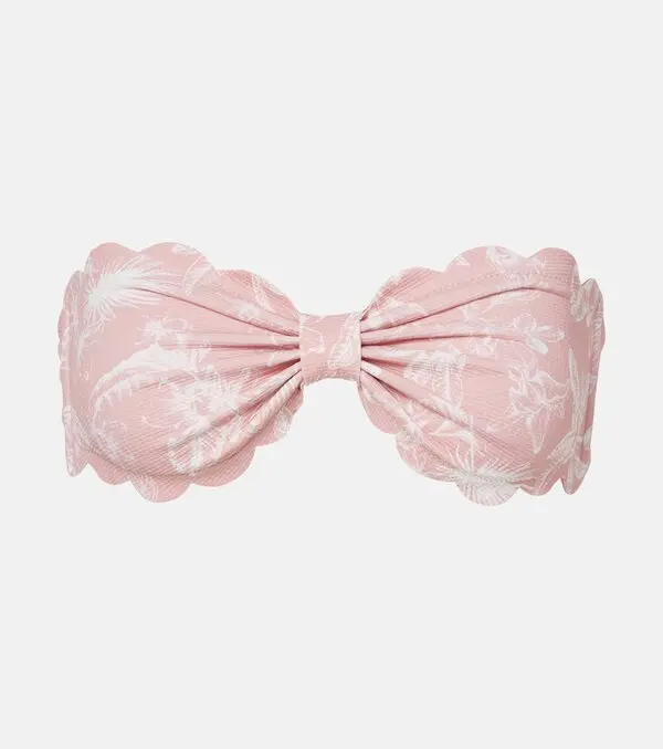 Marysia Antibes Floral Bandeau Bikini Top - Pink