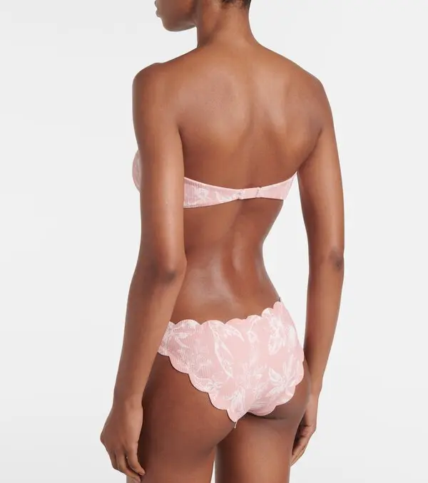 Marysia Antibes Floral Bandeau Bikini Top - Pink