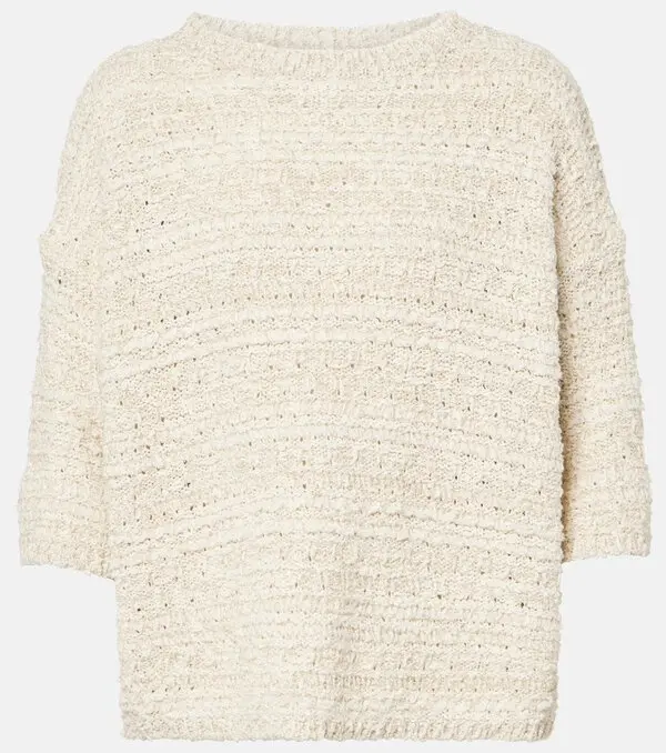 Max Mara Arda Cotton-blend Sweater - White