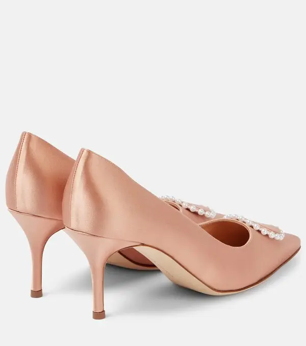 Manolo Blahnik Kifaclo 70 Embellished Satin Pumps