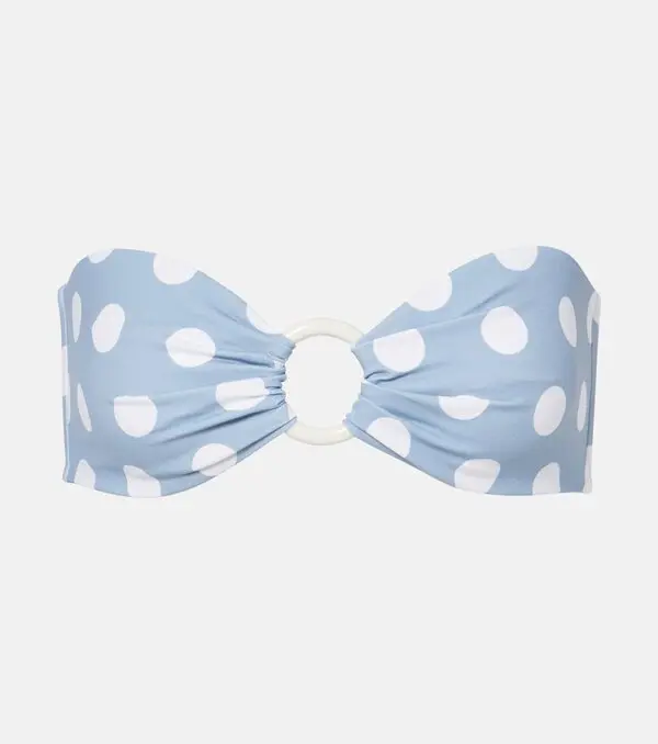 Marysia Coronada Polka-dot Bandeau Bikini Top - Blue