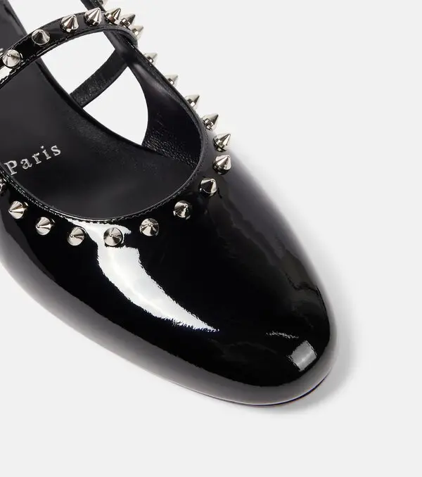 CHRISTIAN LOUBOUTIN Sweet Janispikes Slingback Flats - Black
