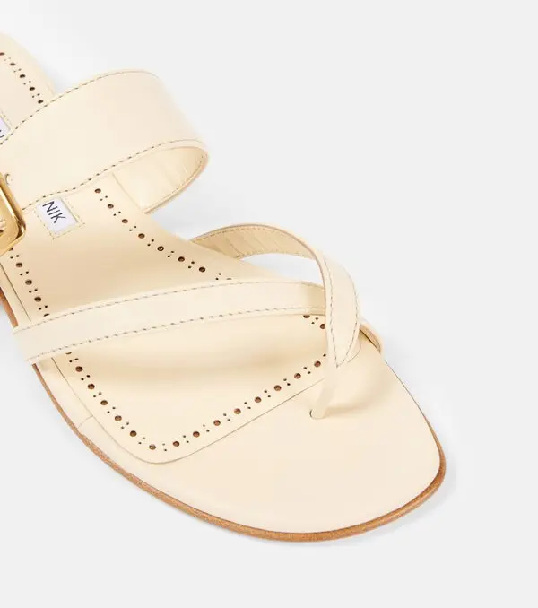 Manolo Blahnik Thalusa 10 Leather Sandals