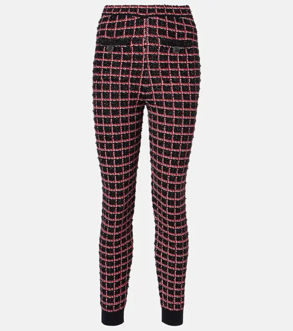 SELF-PORTRAIT Tweed High-rise Leggings