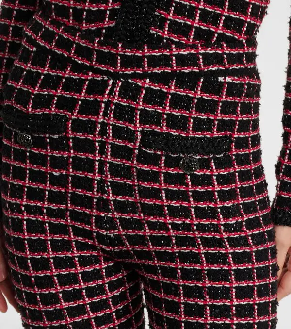 SELF-PORTRAIT Tweed High-rise Leggings