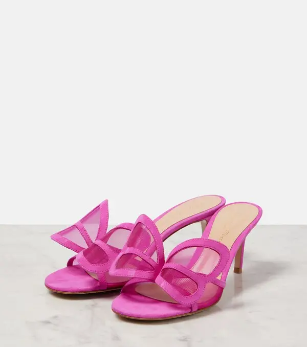 GIANVITO ROSSI Ilia 70 Mesh Mules - Pink