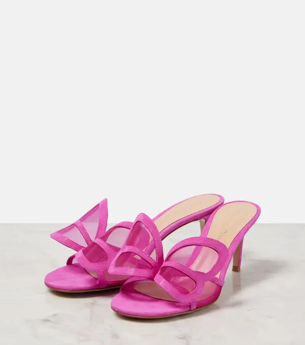 GIANVITO ROSSI Ilia 70 Mesh Mules - Pink