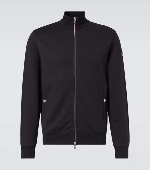 Moncler Cotton Jersey Zip-up Sweater