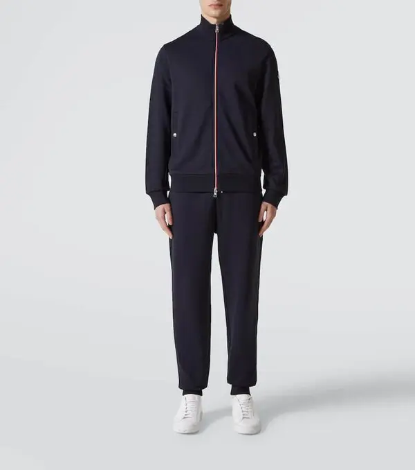 Moncler Cotton Jersey Zip-up Sweater