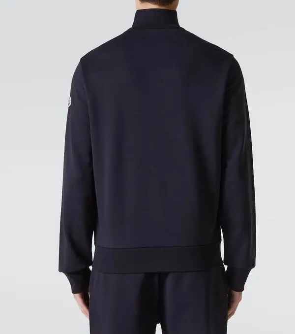 Moncler Cotton Jersey Zip-up Sweater