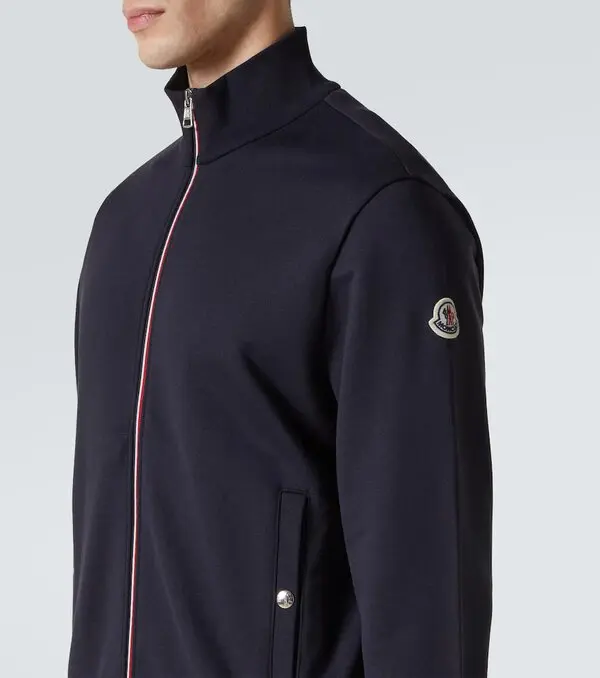 Moncler Cotton Jersey Zip-up Sweater