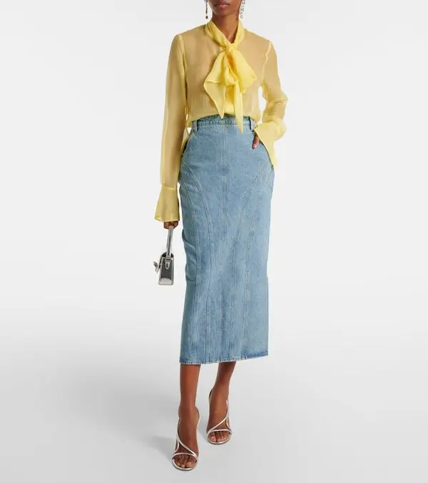 Nina Ricci Denim Midi Skirt