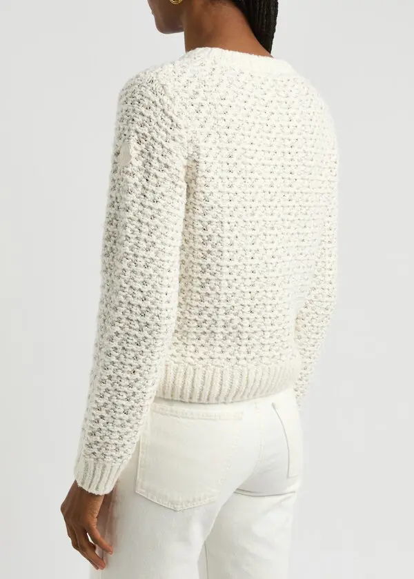 Moncler Logo Bouclé-knit Cotton-blend Jumper