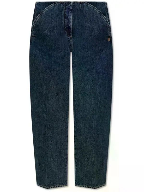 Givenchy 4g-embroidered Straight-leg Jeans - Blue
